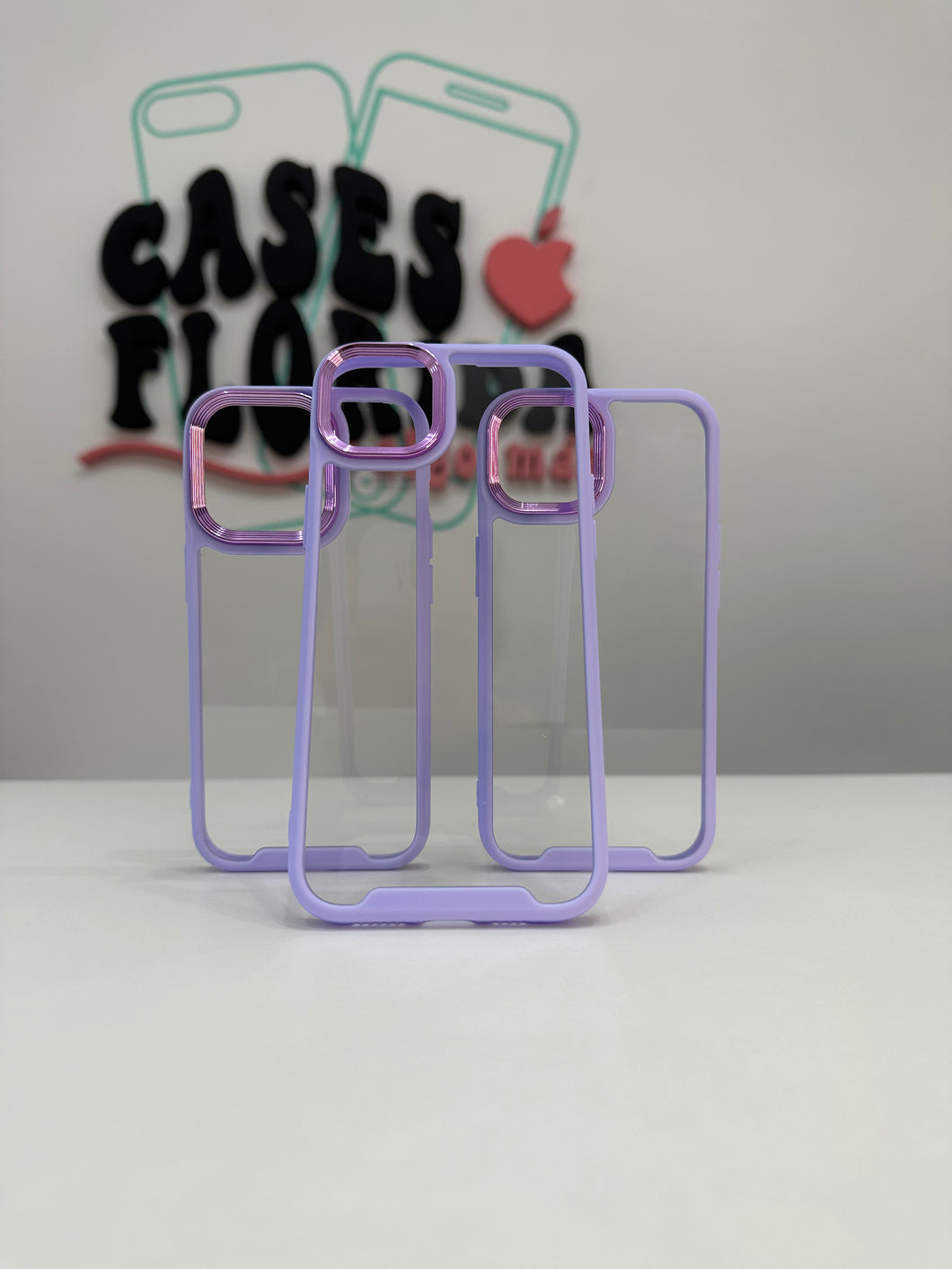 Cases transparente con borde de color lila – Cases y algo más Florida